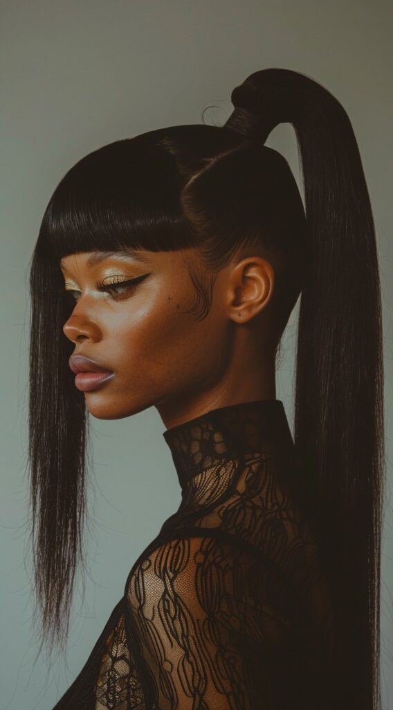 33 Weave Ponytail Hairstyles with Bangs: Chic and Modern Looks for ...
