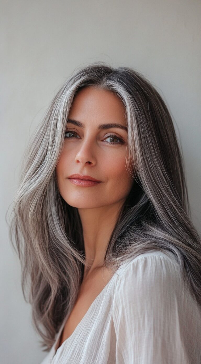 23 Chic Brown Hair with Silver Highlights Ideas: Fresh Hairstyles You ...