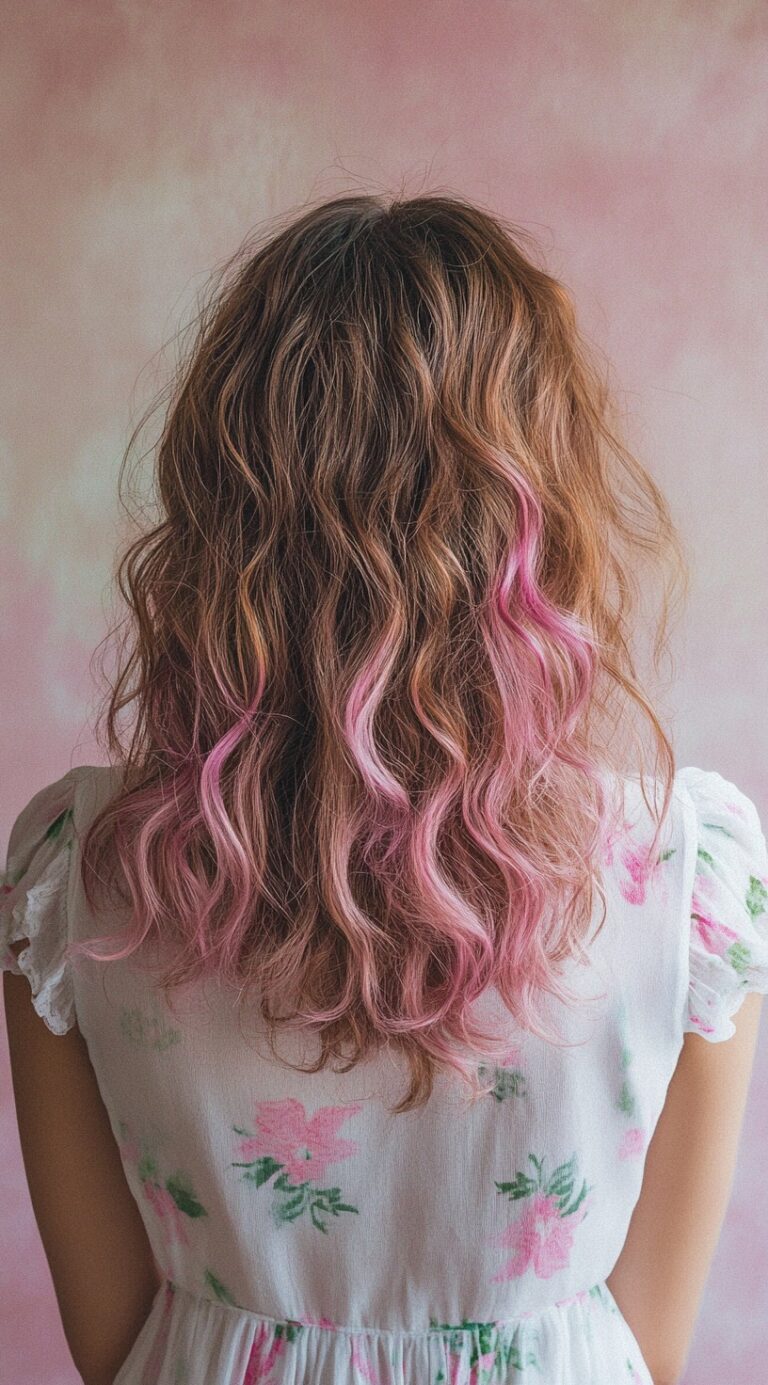 21 Pretty Pink Highlights in Brown Hair: Fun and Flirty Hairstyle Ideas ...
