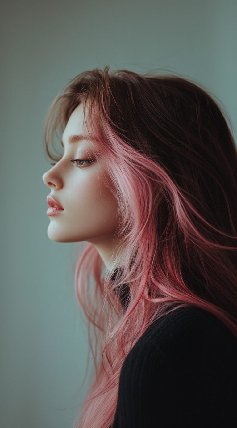 21 Pretty Pink Highlights in Brown Hair: Fun and Flirty Hairstyle Ideas ...