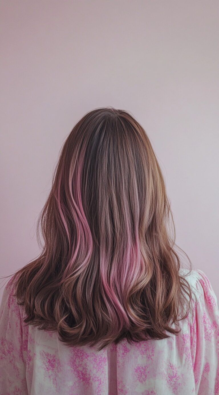 21 Pretty Pink Highlights in Brown Hair: Fun and Flirty Hairstyle Ideas ...