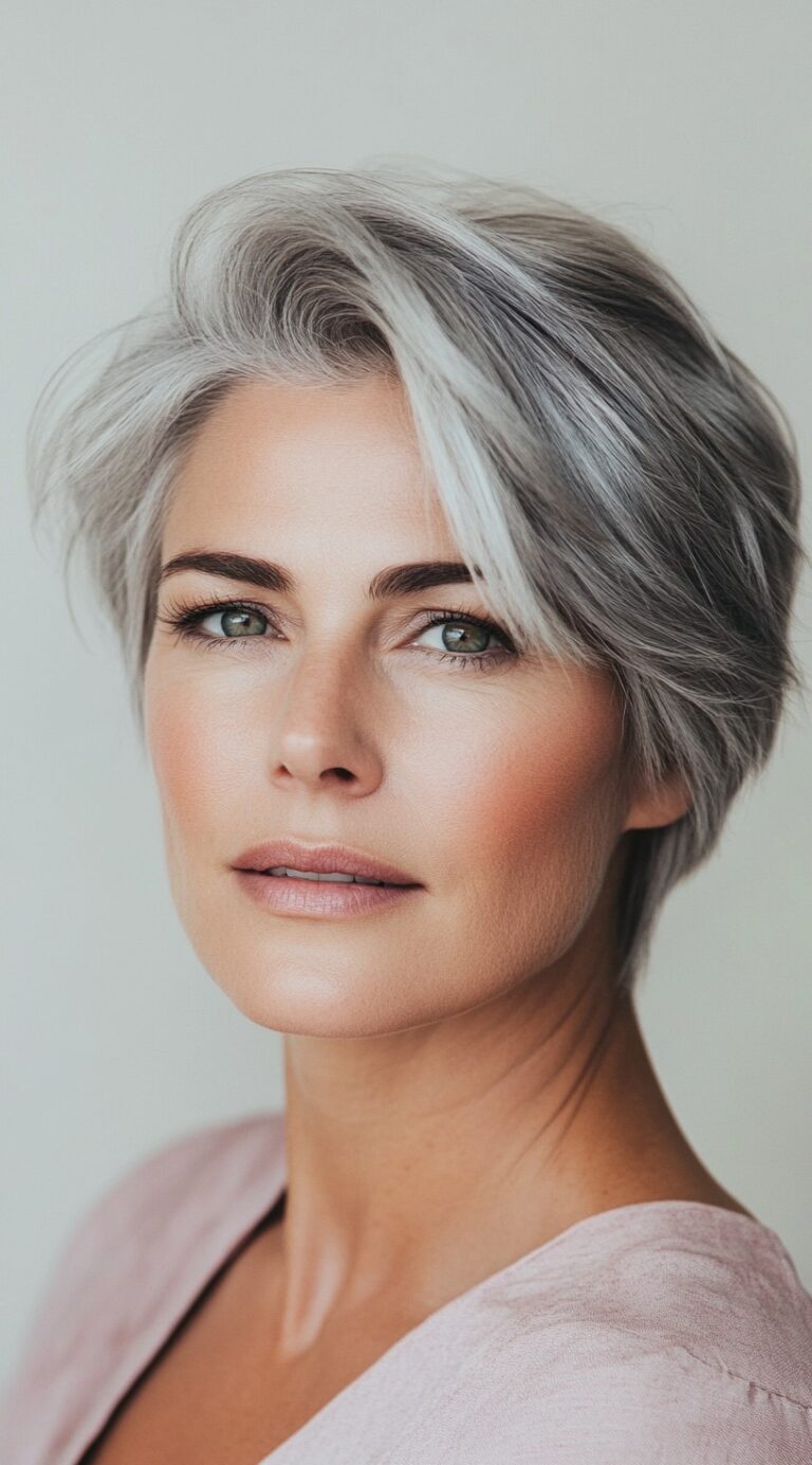 24 Chic Short Hairstyles for Women Over 50 with Gray Hair: Fresh Looks ...