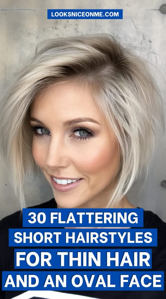 30 Flattering Short Hairstyles for Thin Hair and an Oval Face: Fresh ...